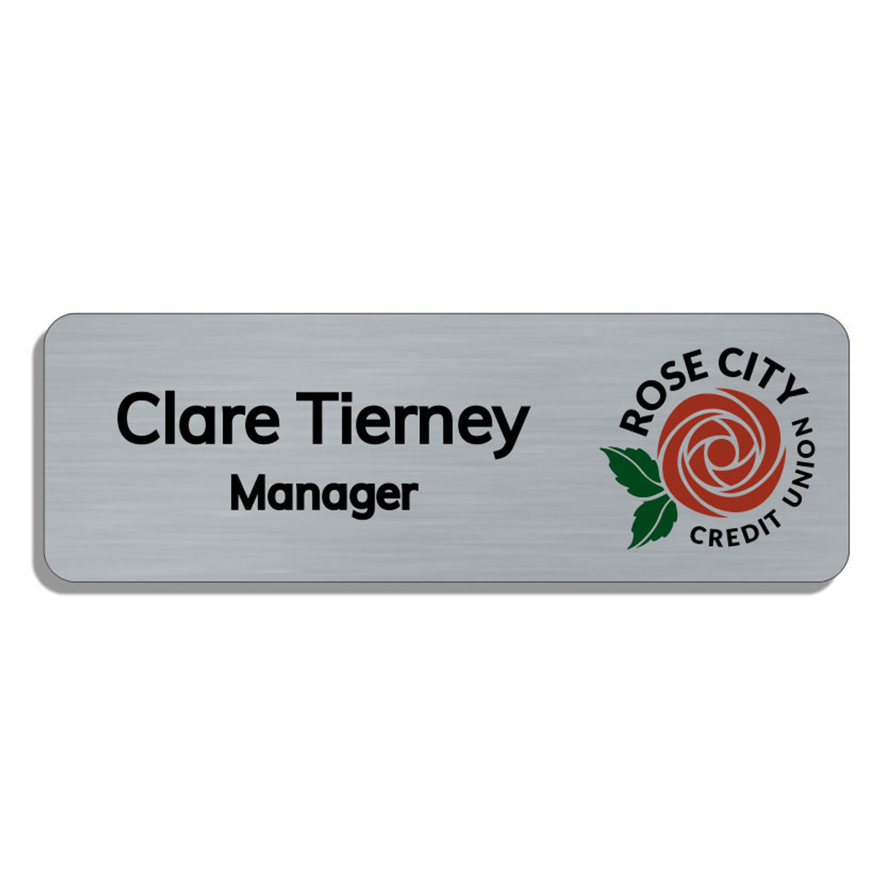 1 X 3 Metallic Style Full Color Name Badges Classic Metal Style Name