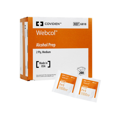 Alcohol Prep Pad Webcol 70% Strength Isopropyl Alcohol Individual ...