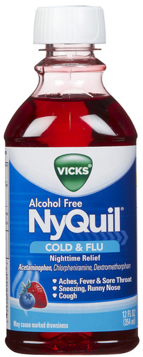 Cold and Cough Relief NyQuil Cold & Flu 650 mg - 30 mg - 4 mg / 30 mL ...
