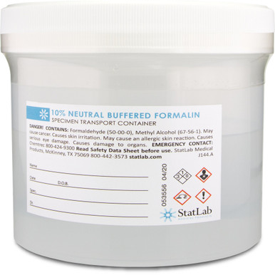 Prefilled Formalin Container 500 mL Fill in 1,000 mL (32 oz.) Screw Cap ...