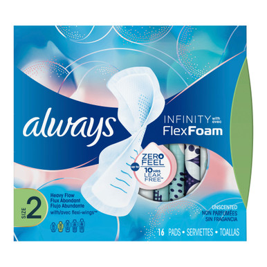 Feminine Pad Always® Infinity with Flex Foam Maxi with Wings Super ...