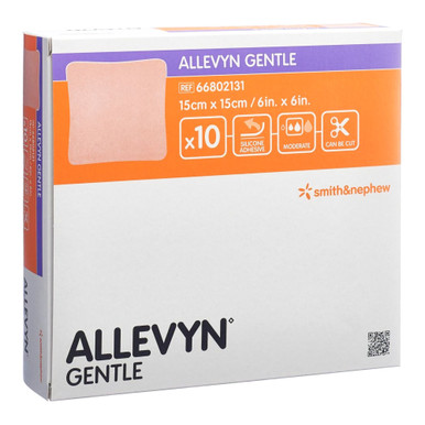 Foam Dressing Allevyn Gentle 6 X 6 Inch Without Border Film Backing ...