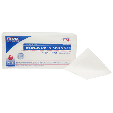 Nonwoven Sponge Clinisorb 4 X 4 Inch 4-Ply NonSterile 200 per Pack 200/BG