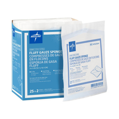 Fluff Dressing Bulkee II® 4 X 4 Inch 12-Ply Sterile 2 per Pack 1/PK