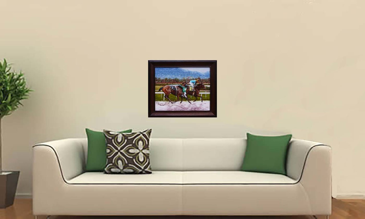 Nate Hubbard Hanging onto His Horse, giclee print