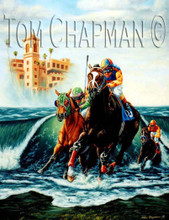 Del Mar, Where the Turf Meets the Surf, print by Tom Chapman
