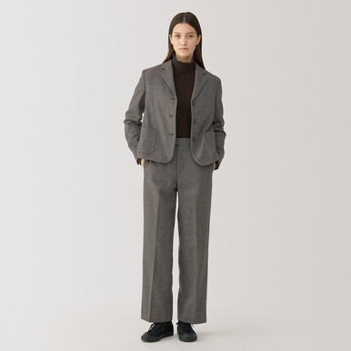 Pantaloni a gamba dritta in misto lana da donna | MUJI