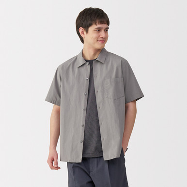 Camicia con colletto cubano Cool Touch in cotone da uomo | MUJI