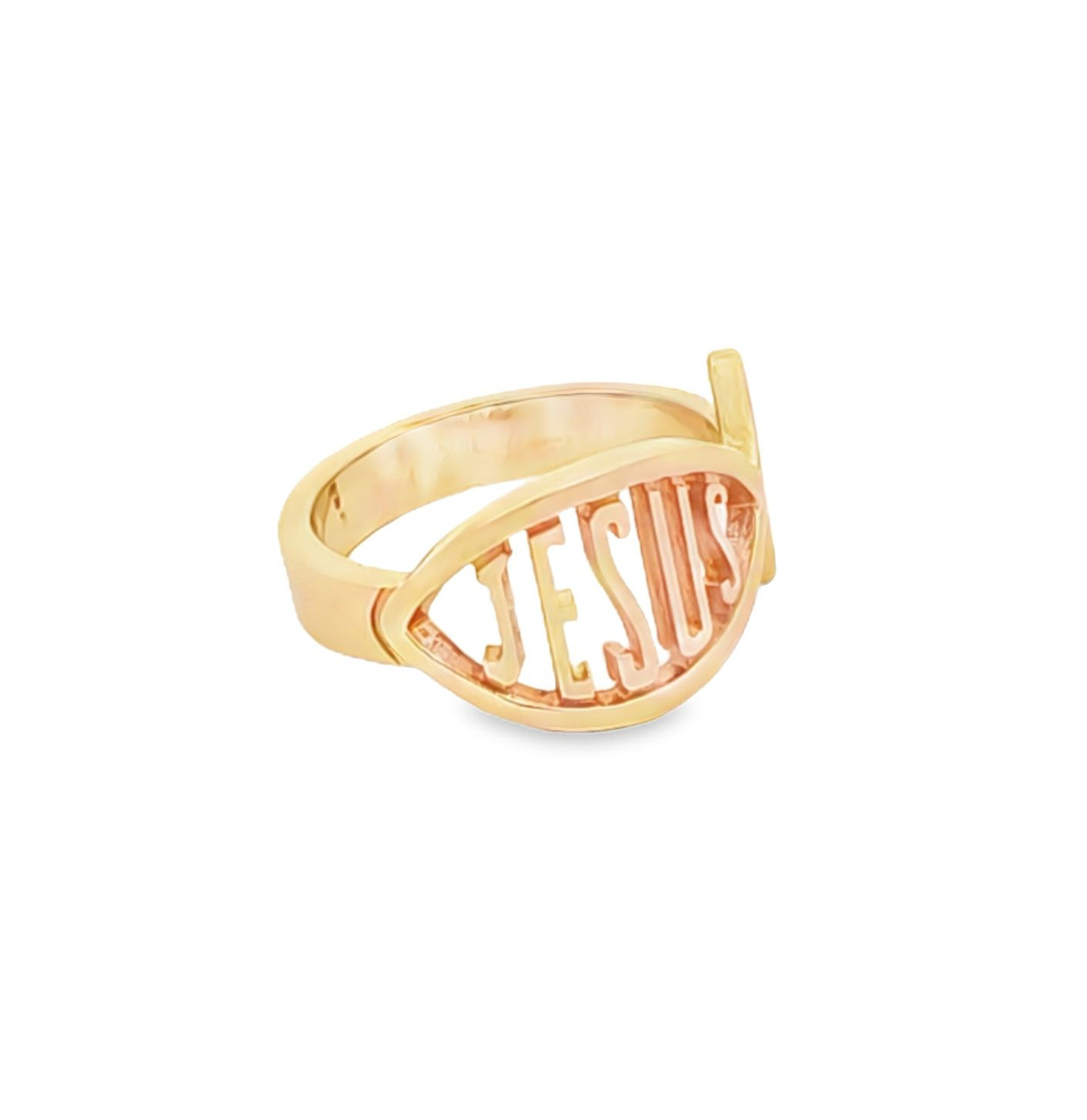 14K Yellow Gold Jesus Fish Ring 10016178 | Shin Brothers*