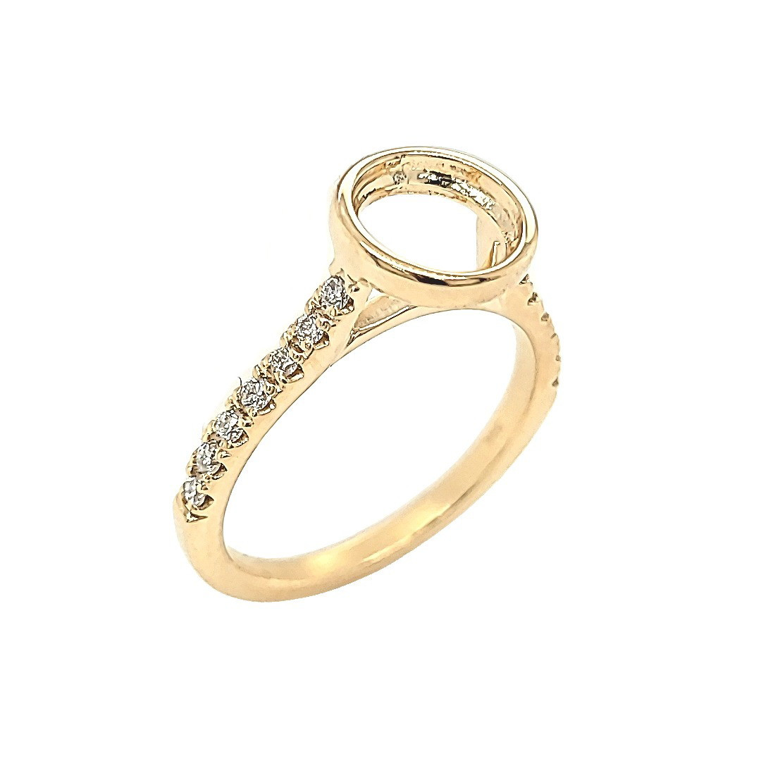 14K Yellow Gold Diamond Open Bezel Ring Setting | Shin Brothers ...