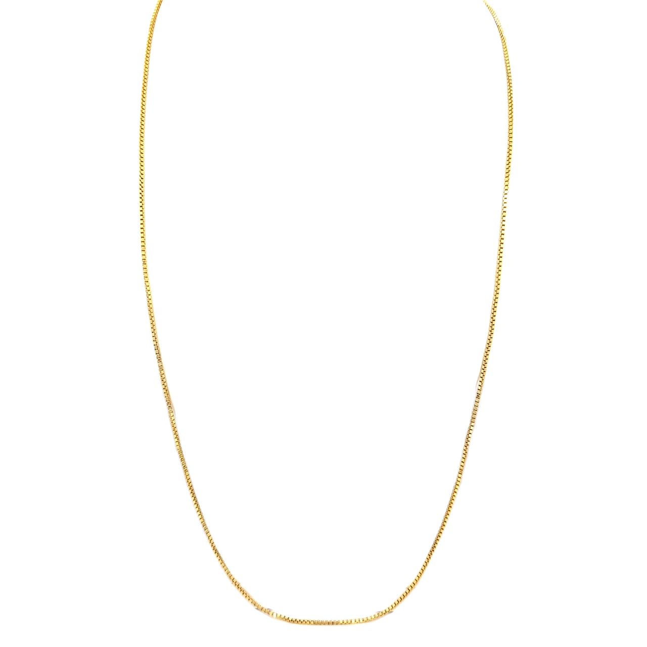 14K Yellow Gold 24" Box Chain | Shin Brothers Jewelers Inc.