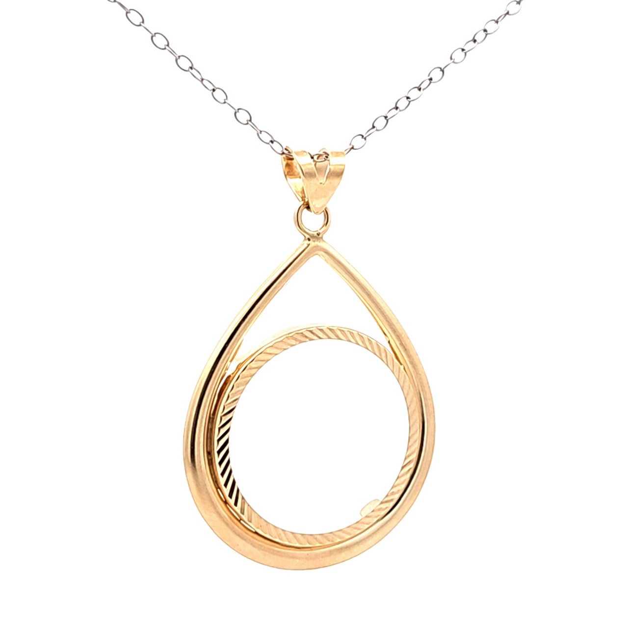 14K Yellow Gold Coin Holder Charm 50004329 | Shin Brothers**