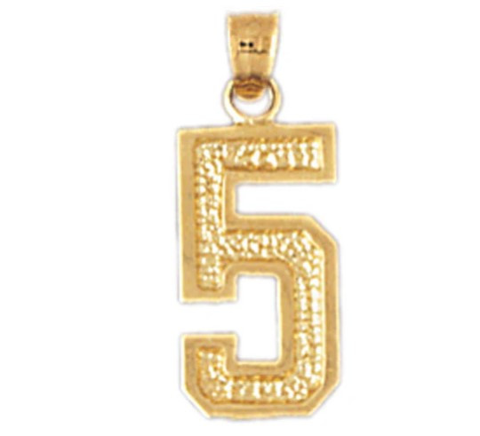 14K Yellow Gold Number 5 Charm 50004342 | Shin Brothers**