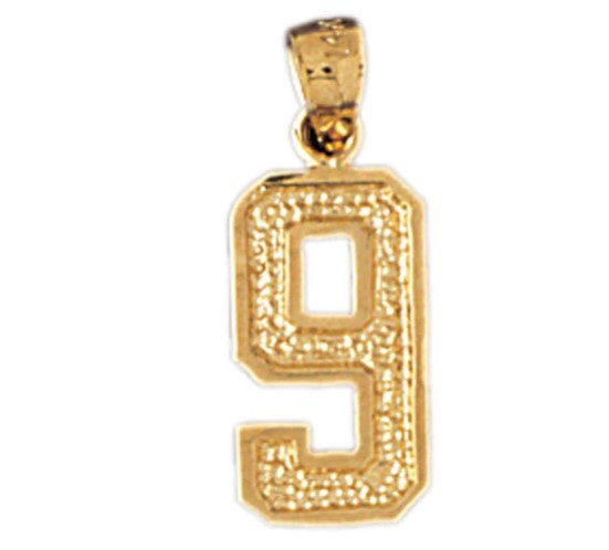14K Yellow Gold Number 9 Charm 50004345 | Shin Brothers**