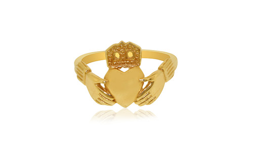 14K Yellow Gold Irish Claddagh Ring 10016195 | Shin Brothers*