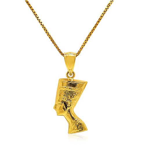 Solid gold nefertiti necklace store