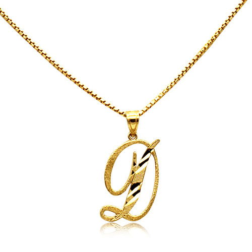 14K Yellow Gold D Initial Charm 50003618 | Shin Brothers Jewelers