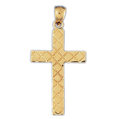 14K Yellow Gold Cross Charm DZ 8243 Shin Brothers