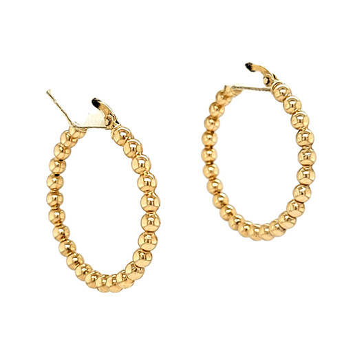 14k gold beaded hoop earrings store
