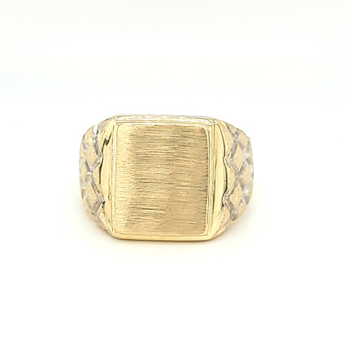 14K Yellow Gold Signet Ring 10017740 | Shin Brothers*