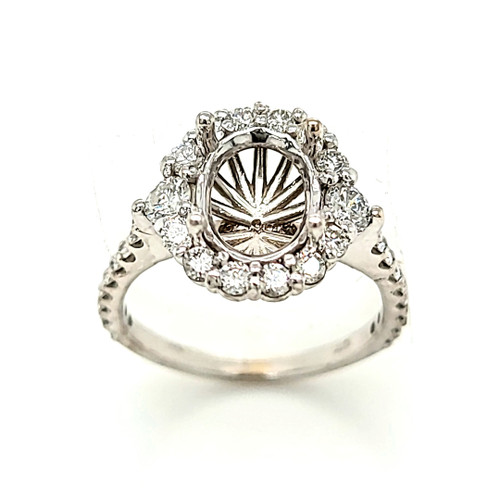 14K White Gold Diamond Oval Engagement Ring Setting | Shin Brothers ...