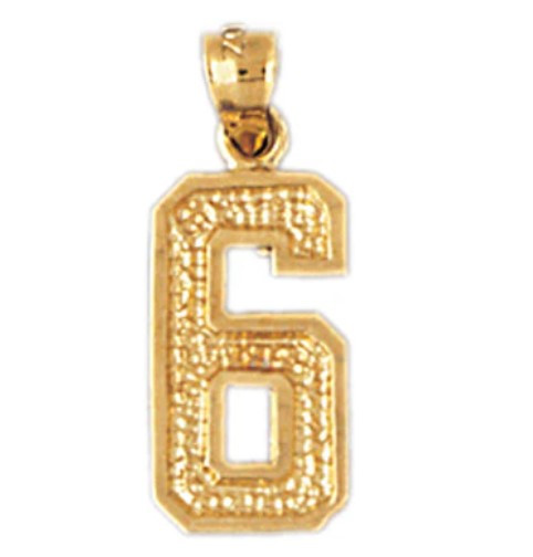 14K Yellow Gold Number 6 Charm 50004343 | Shin Brothers**