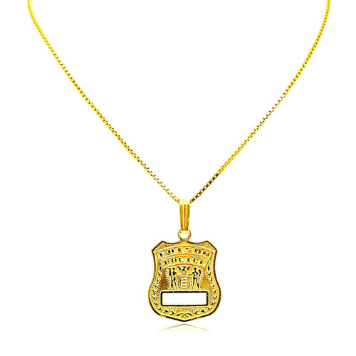 14K Yellow Gold Edison Police Badge Charm | Shin Brothers*
