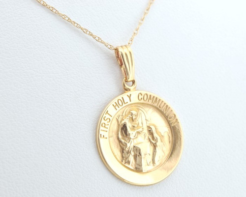 14K Yellow Gold First Holy Communion Charm