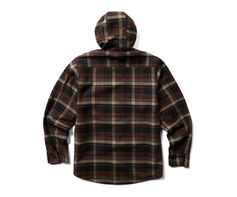 Wolverine Men's Bucksaw Hood Flannel Shirt Jacket - Khaki Plaid - Chaar