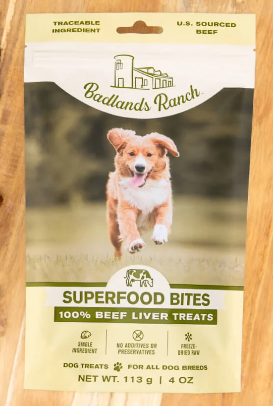 Badlands Ranch Superfood Bites Beef Liver Dog Treats - Chaar