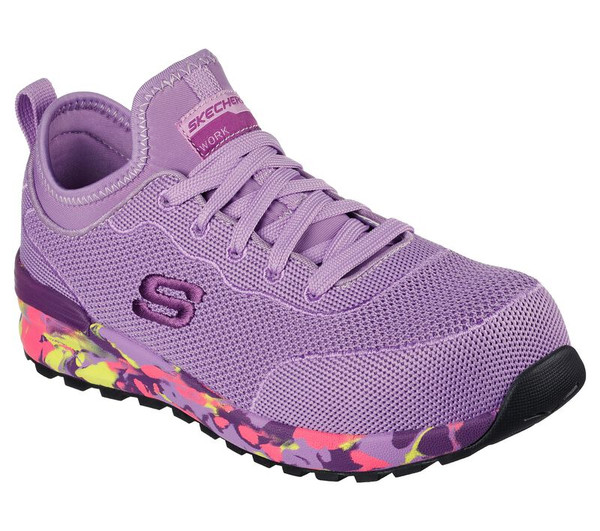 Skechers Women's Bulklin Balran Composite Toe Work Shoe - Purple/Multi ...