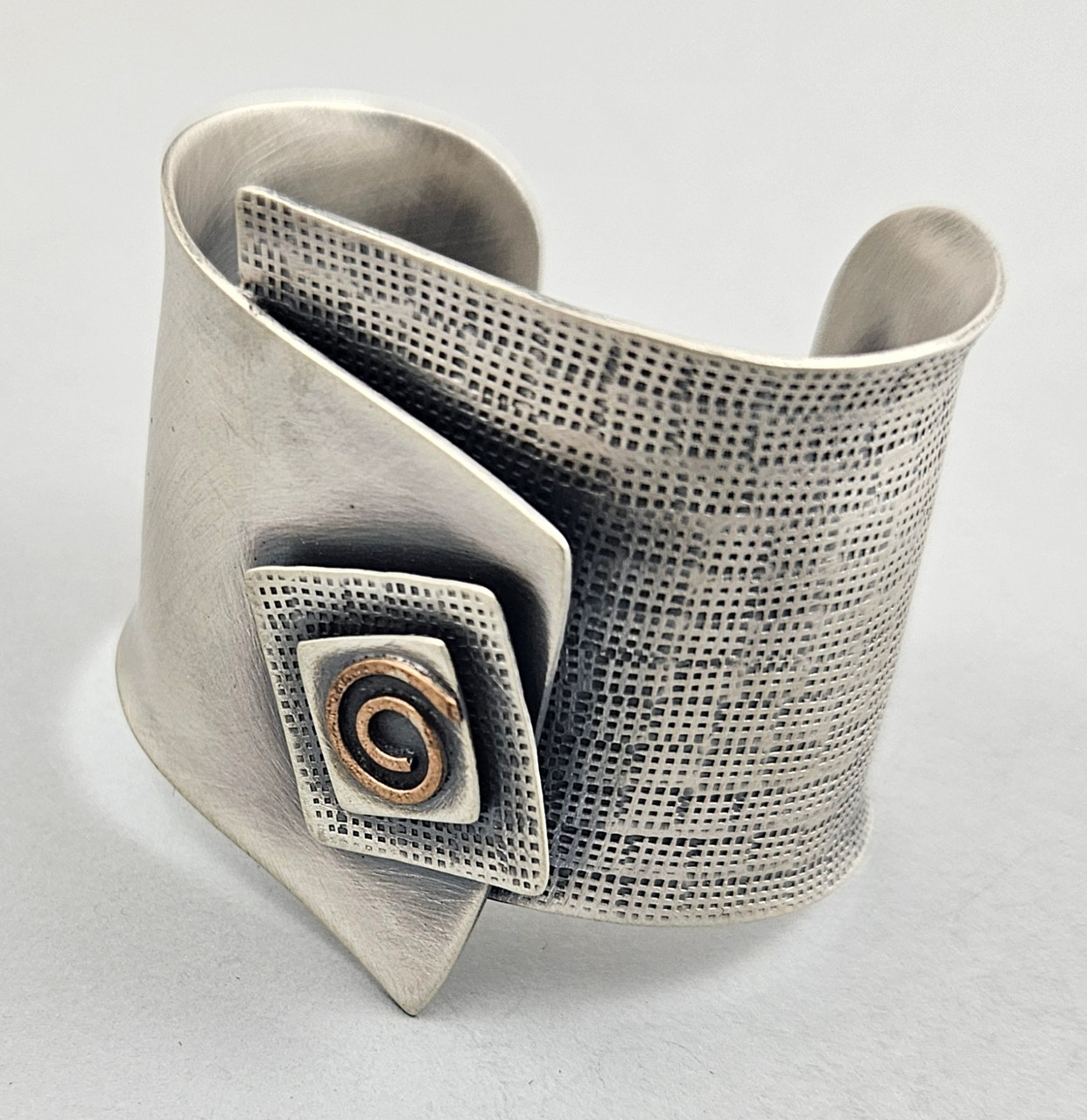Sterling Silver and Bronze "Square on Cuff" Bracelet - B Nelson Designs