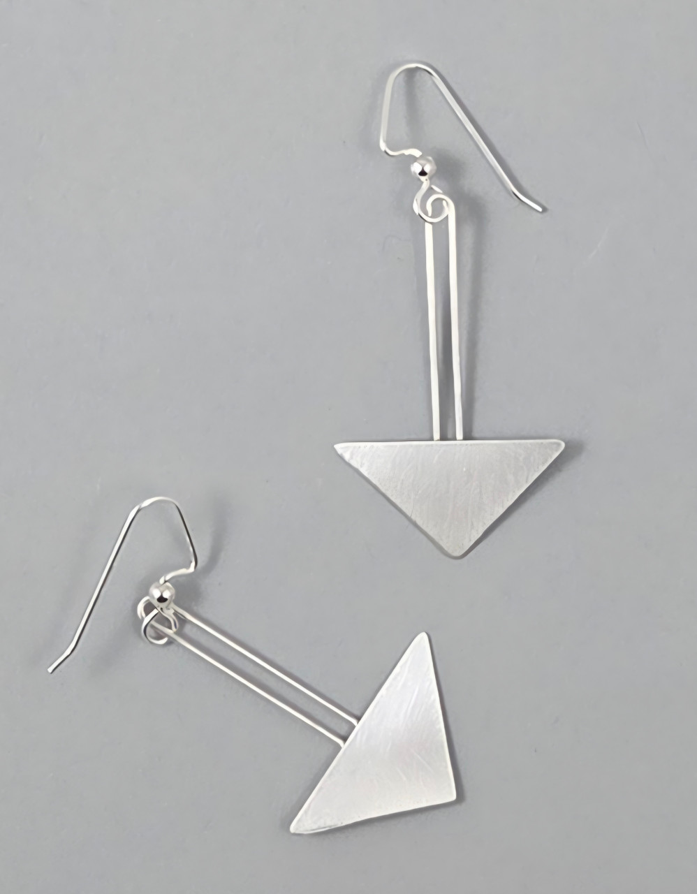 Sterling Silver Small Triangle Drop Earrings - B Nelson Designs