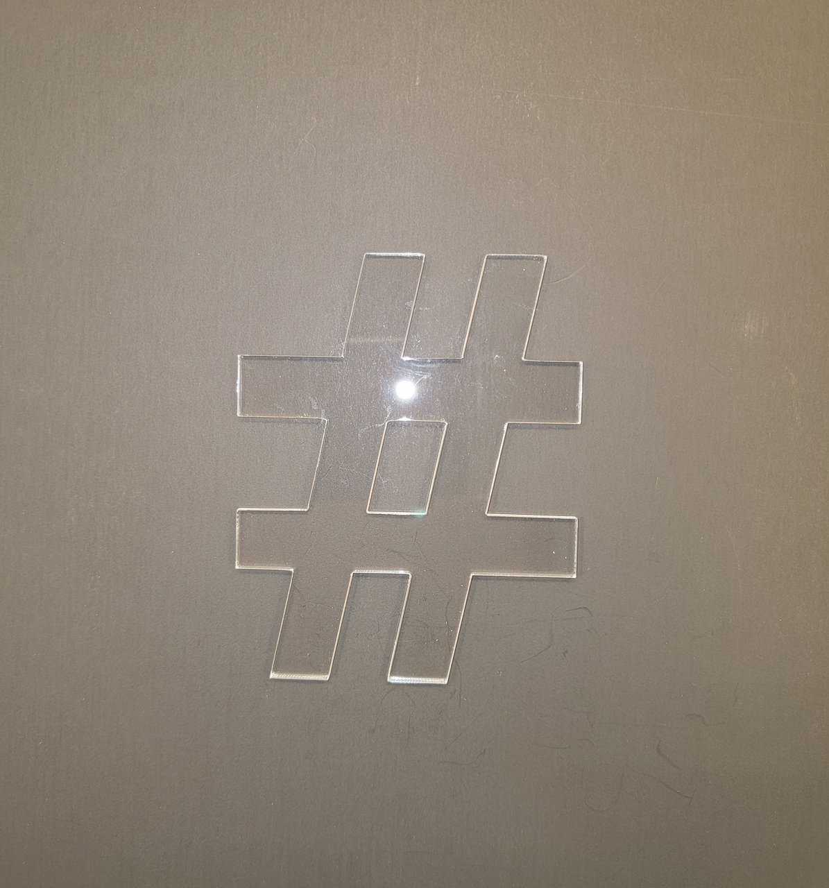 Hash Tag Pound Sign Clear Acrylic Plexiglas Shape - Laser Wood Shapes