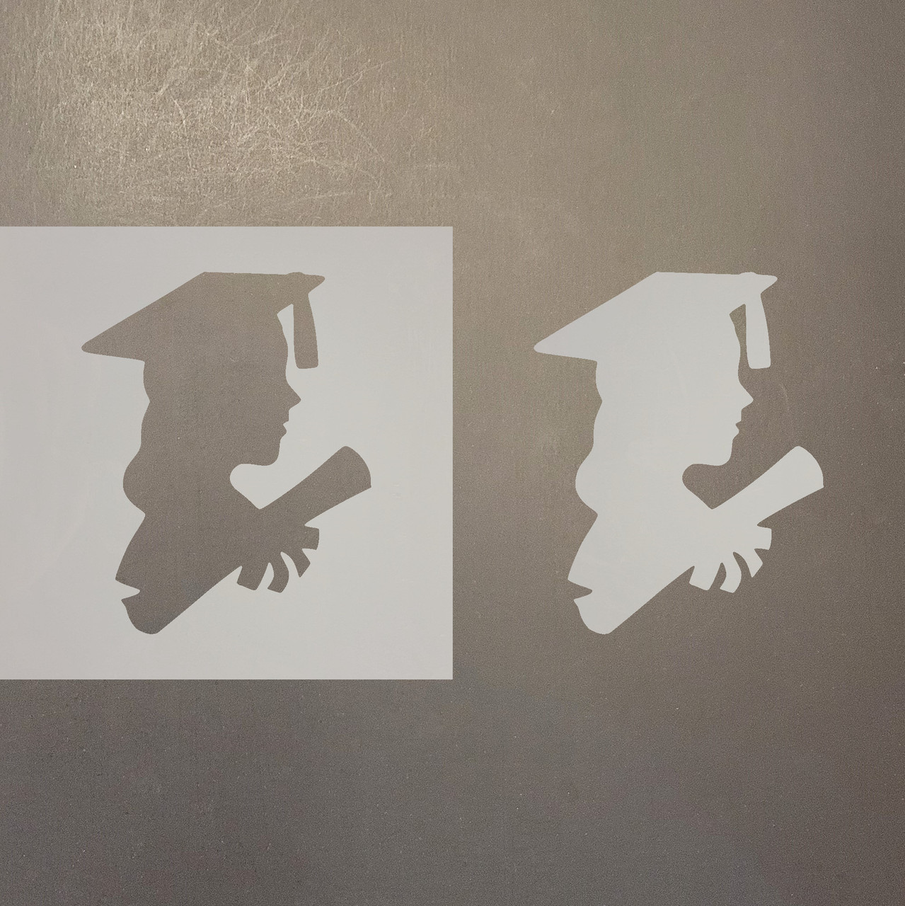 Female Graduate 1 Reusable Mylar Stencils - Laser Wood Shapes