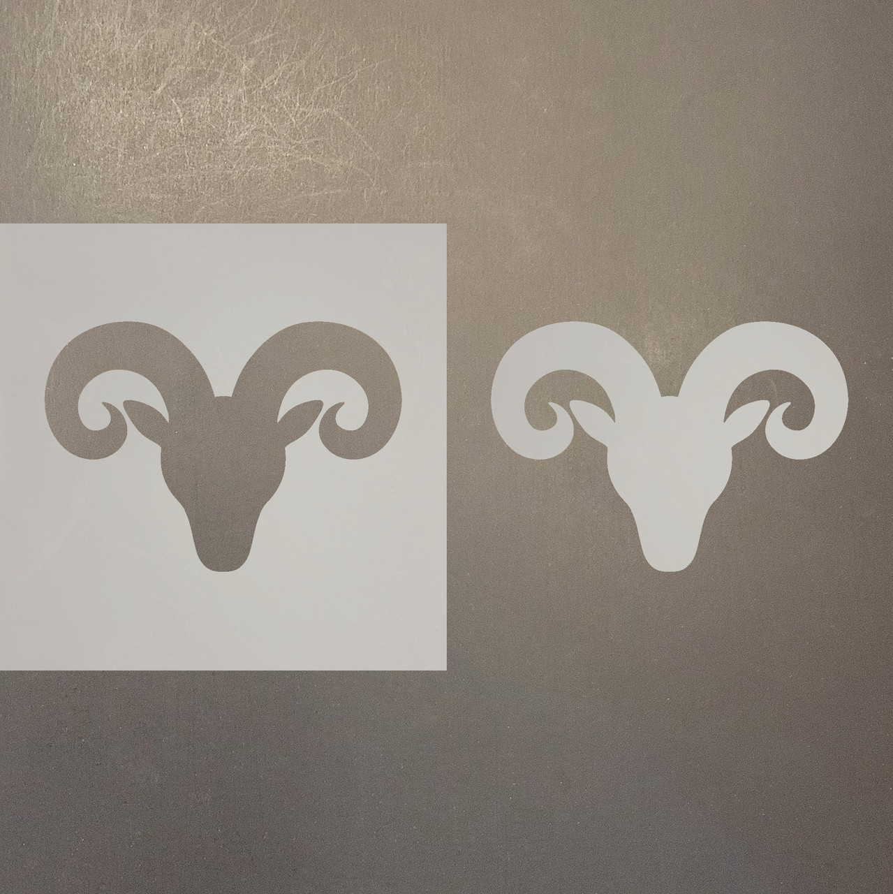 Ram Head Reusable Mylar Stencils - Laser Wood Shapes