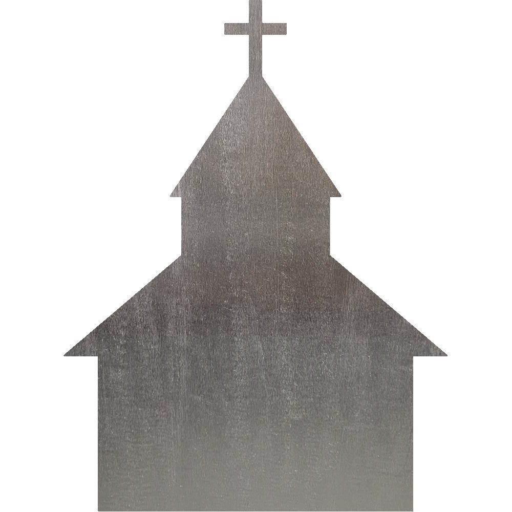Church Steel Cut Out Metal Art Decoration - Laser Wood Shapes