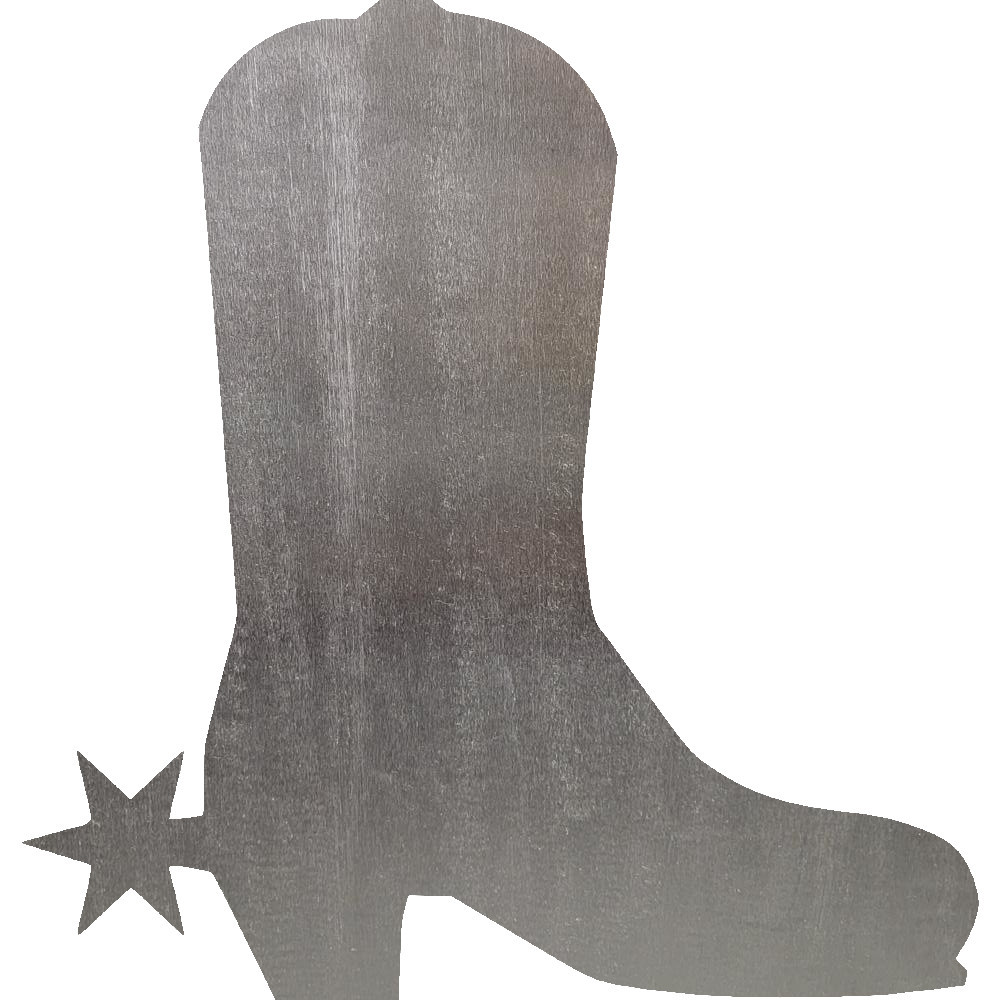 Cowboy Boot 1 Steel Cut Out Metal Art Decoration - Laser Wood Shapes