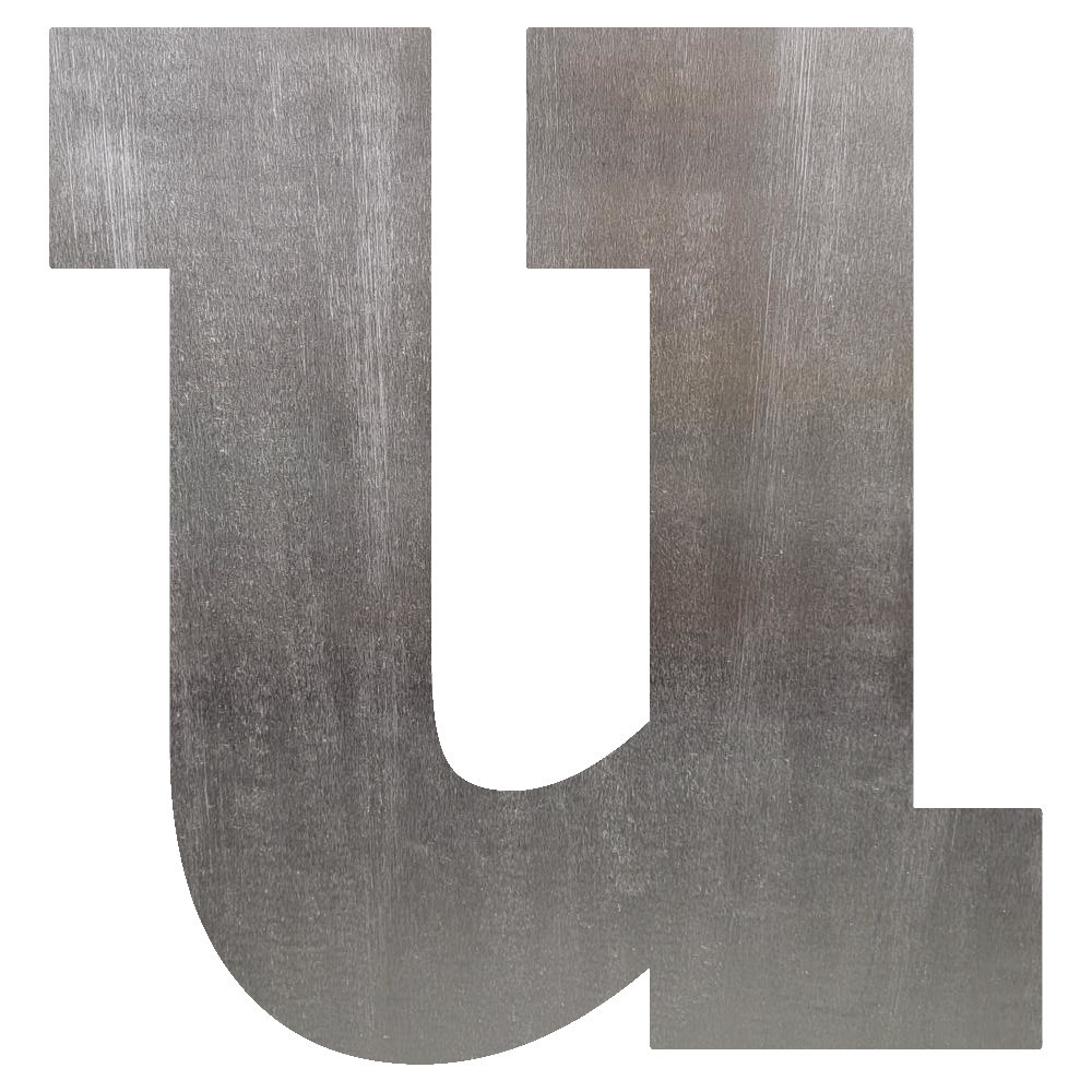 Lowercase Letter U Steel Cut Out Metal Art Decoration - Laser Wood Shapes