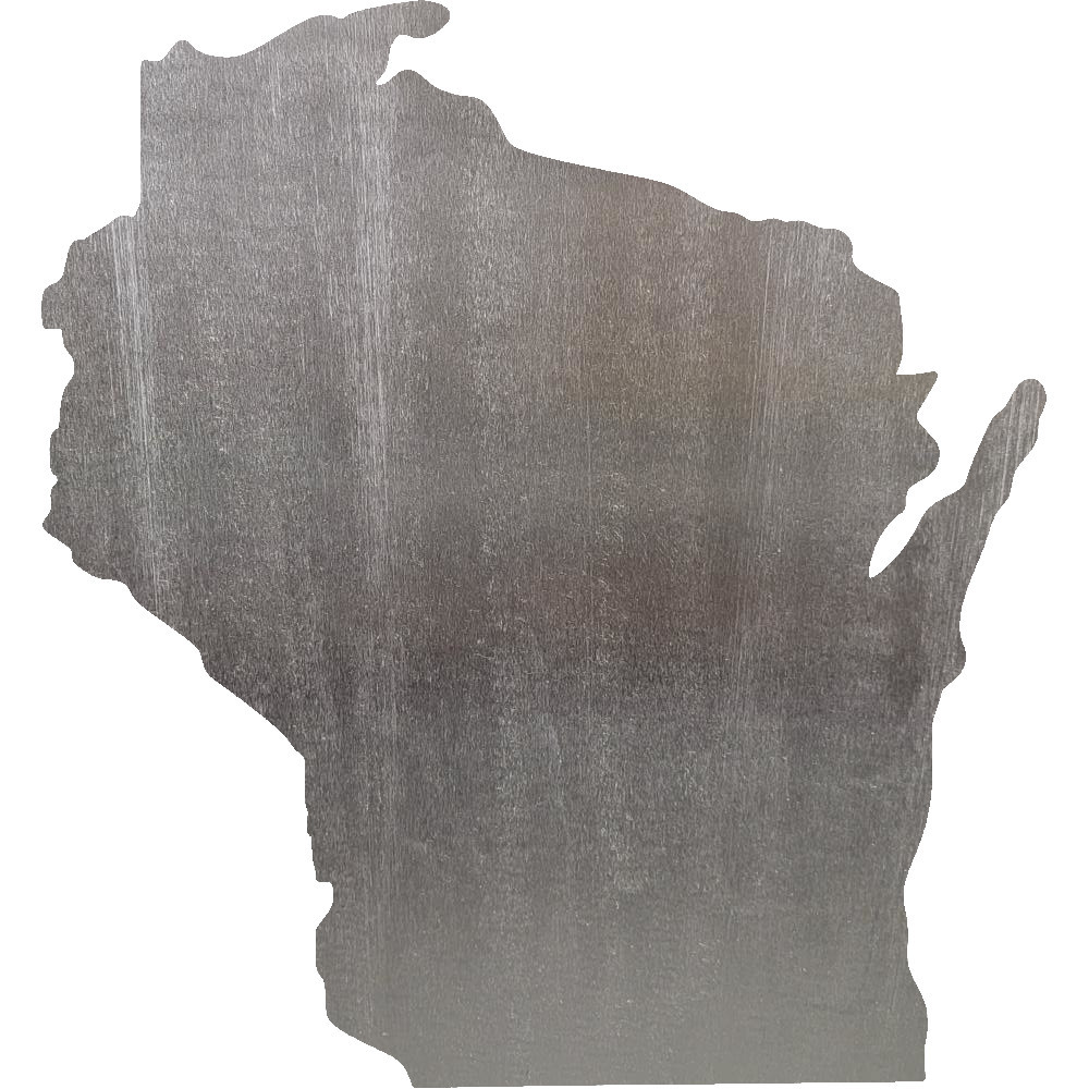 Wisconsin Steel Cut Out Metal Art Decoration - Laser Wood Shapes