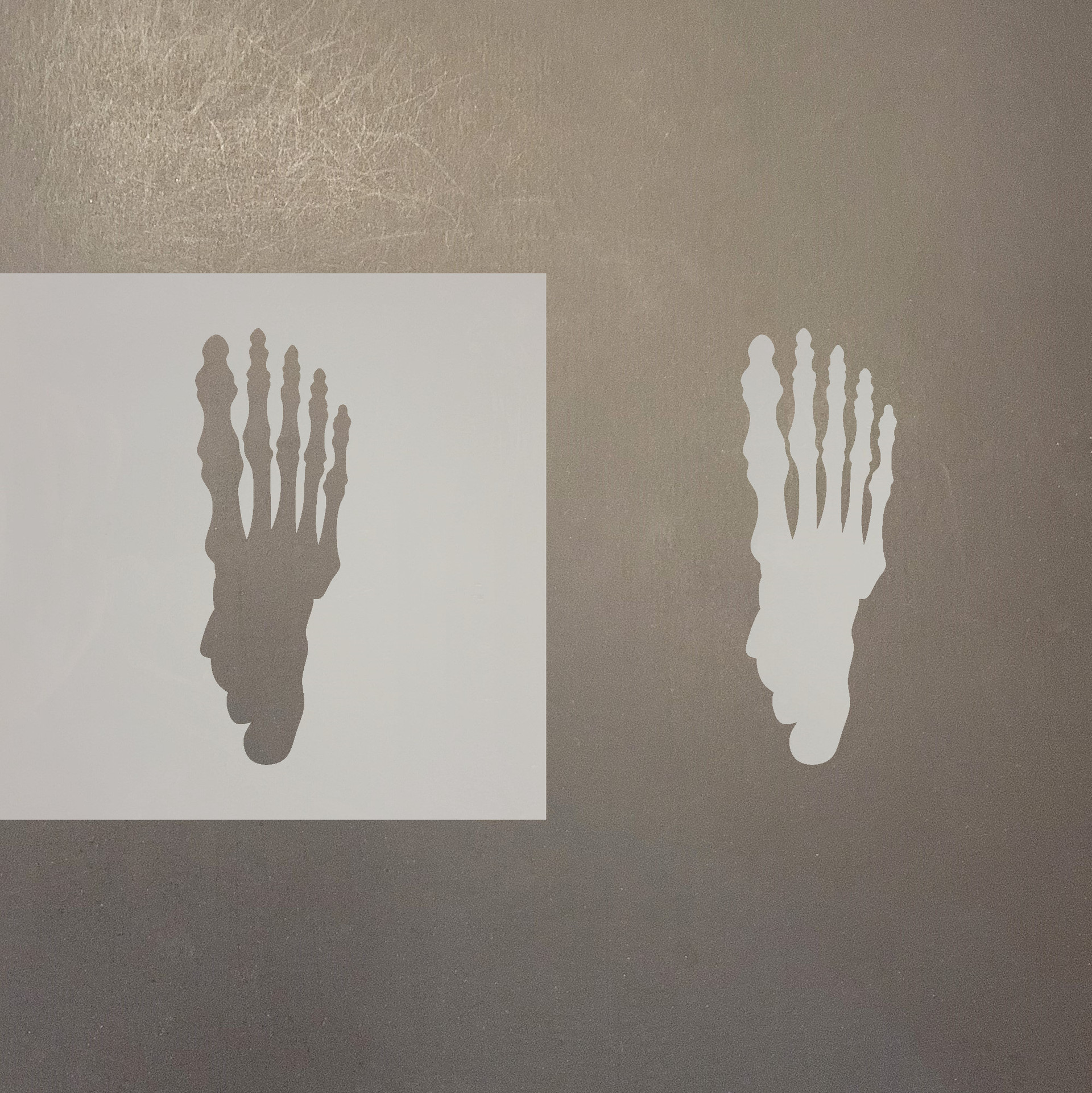 Skeleton Foot Reusable Mylar Stencils - Laser Wood Shapes
