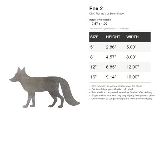 Fox 2 Steel Cutout Shape | Metal Art