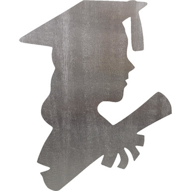 Female Graduate Steel Cut Out Metal Art Decoration - Laser Wood Shapes