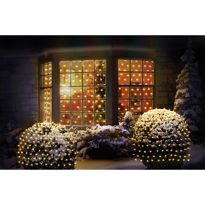 180 Premier Outdoor LED Net String Lights, Warm White 1.72m
