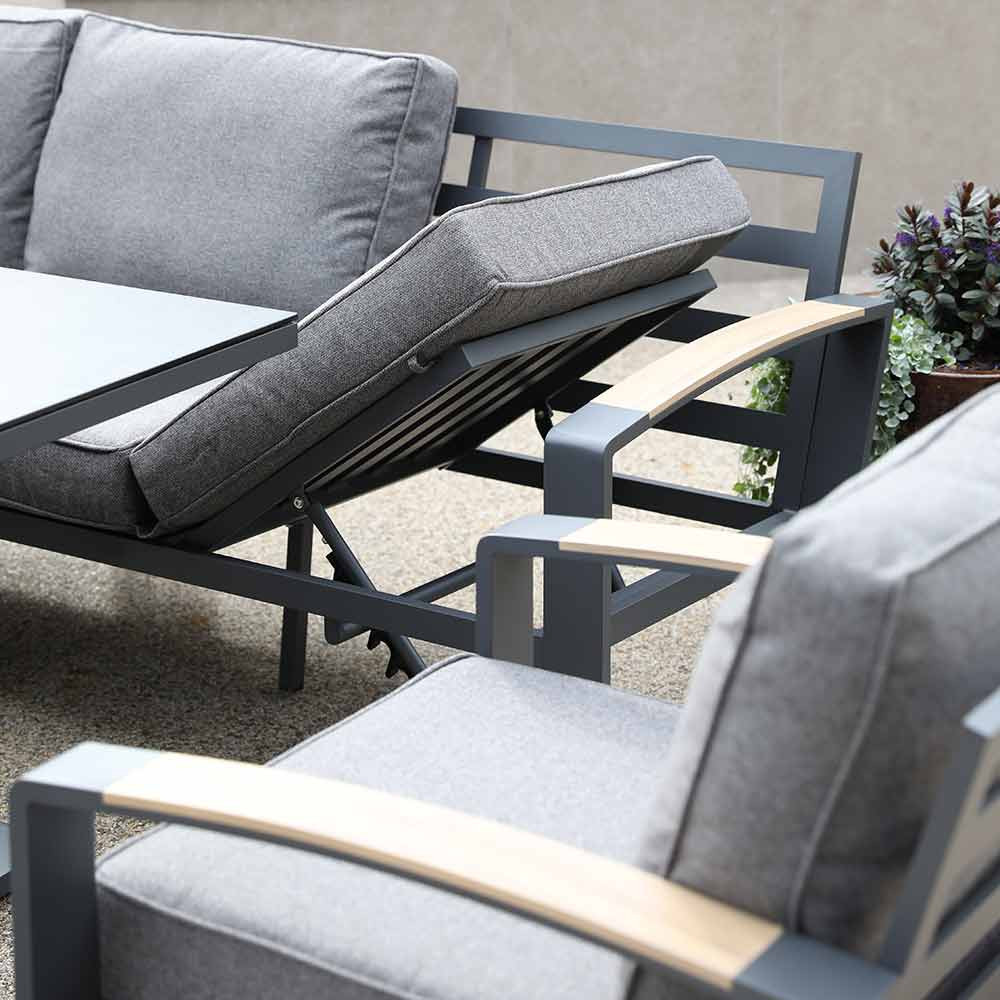 Supremo Modena Corner Modular Set with Recliner Chaise & Adjustable Table