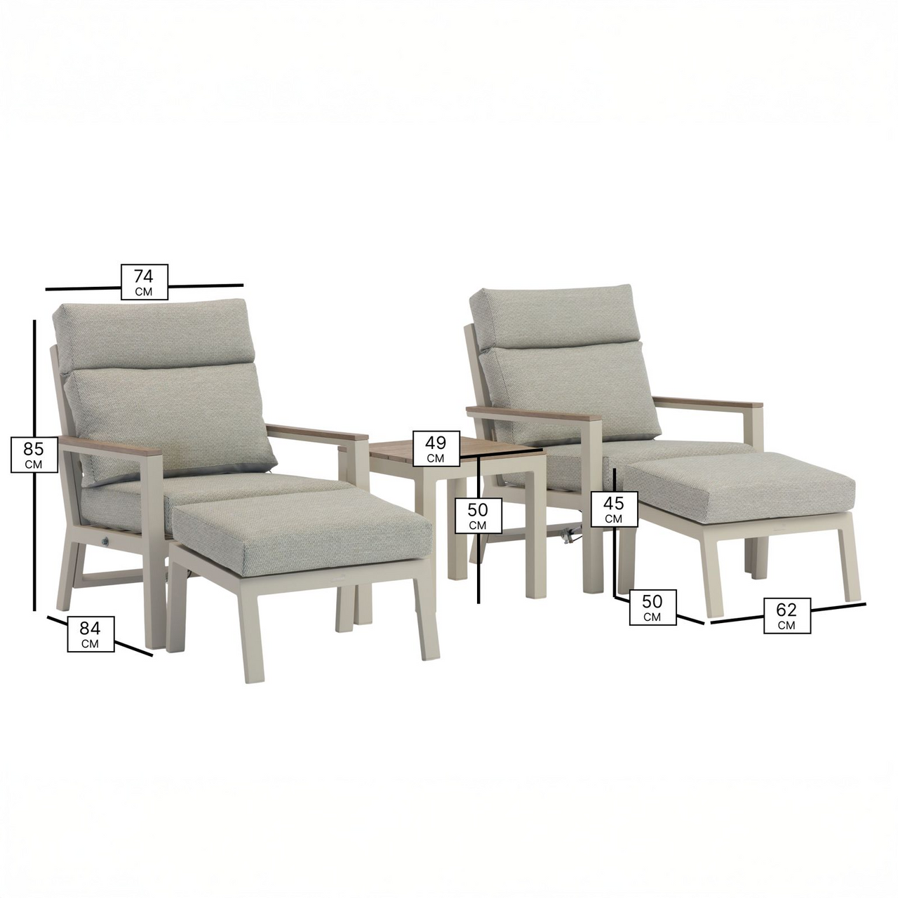 Bramblecrest Zurich 2 Reclining Chairs & Footstools Set | Outdoor ...