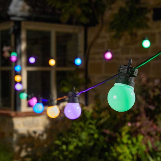 Eureka Safe Low Voltage Lighting Party Festoon String Lights - Multi Coloured - Set of 20