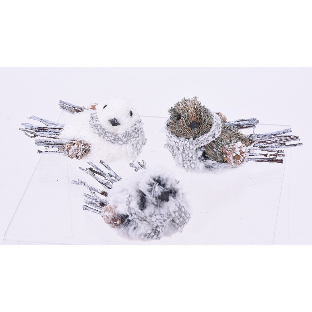 Winter Birds Clip-on Christmas Tree Decoration - 5"