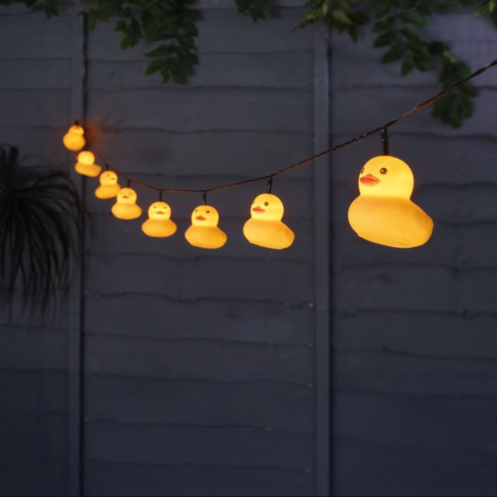 Smart Solar Rubber Duck Decorative String Lights Set Of 10