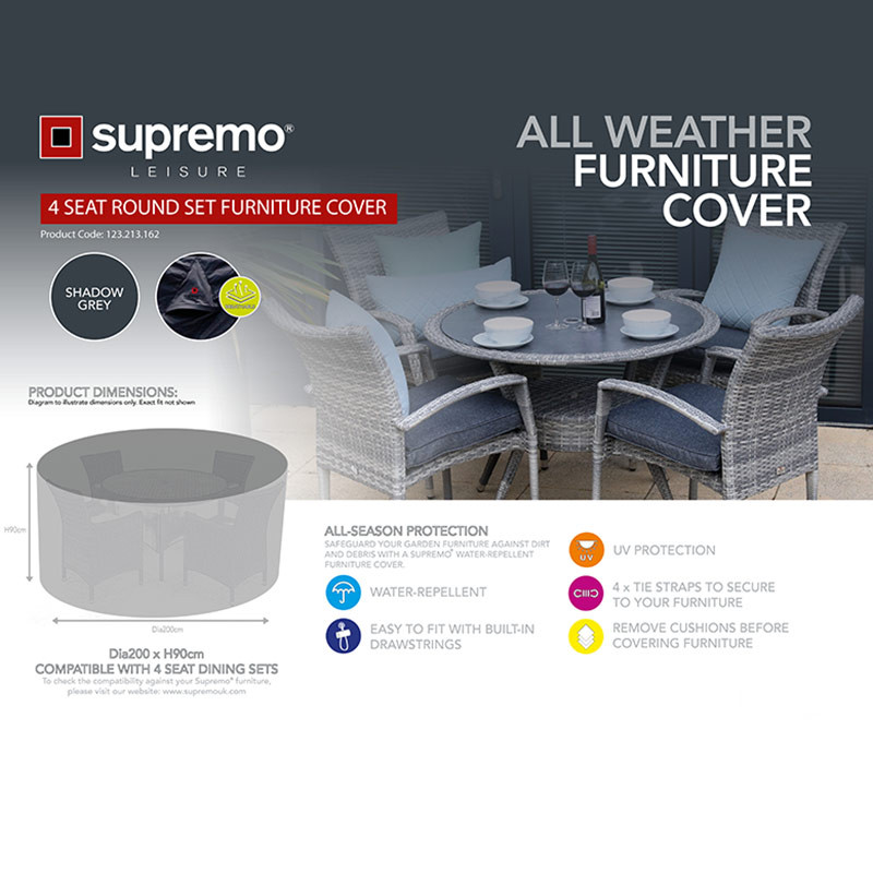 Supremo Rivington 4 Seat 120cm Round Dining Set